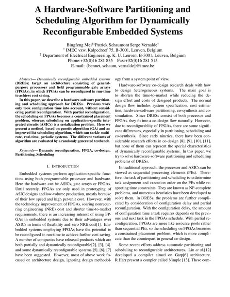 Pdf A Hardware Software Partitioning And Scheduling Algorithm For