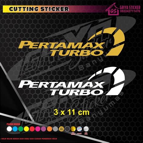 Jual Sticker Pertamax Turbo Stiker Cutting Pertamax Turbo Helmet Helm