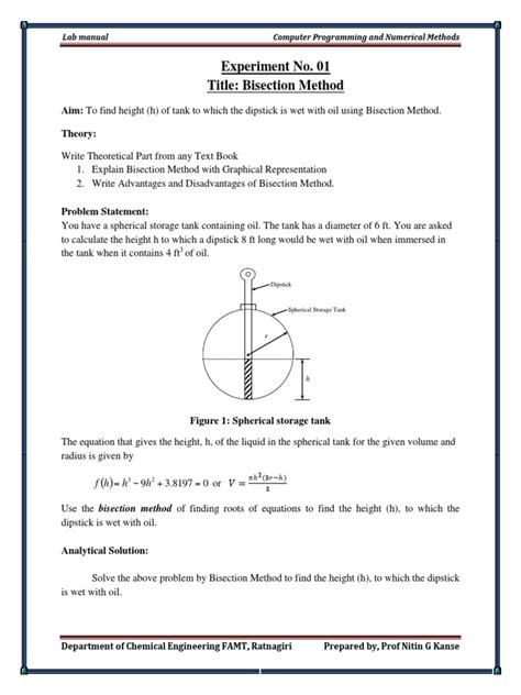 bisection method pdf numerical analysis mathematical concepts