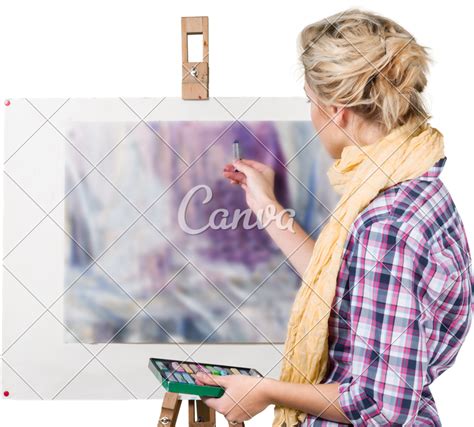 Female Painter Painting Photos By Canva