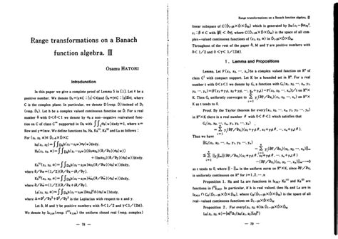 pdf range transformationons a banach function algebraiii