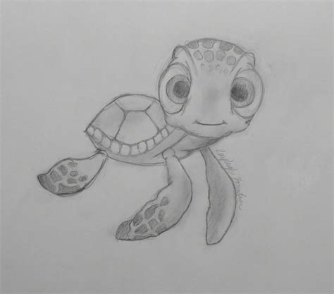 Drawing Of Squirt The Sea Turtle On Finding Nemo By Kayleigh Fountain