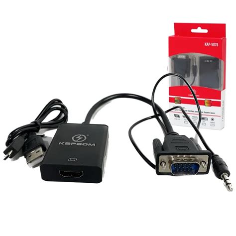 Cabo Conversor Vga Macho X Hdmi F Mea Kap V Kapbom Canoas Rs
