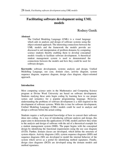 pdf facilitating software development using uml models