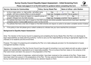 Fillable Online Surrey County Council Equality Impact Assessment Fax