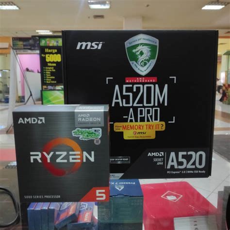Jual Paket Motherboard MSI A520M A Pro Prosesor AMD Ryzen 5 5600G