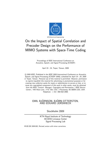 pdf on the impact of spatial correlation and precoder design on the performance of mimo
