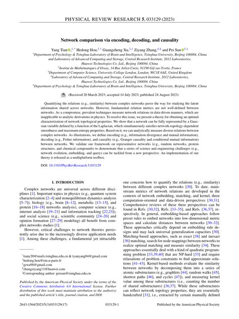 pdf network comparison via encoding decoding and causality