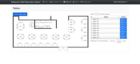simple restaurant table reservation system with floor plan mapping in php and sqlite source code