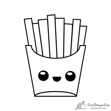 Cómo dibujar Patatas Fritas Kawaii COMODIBUJAR CLUB