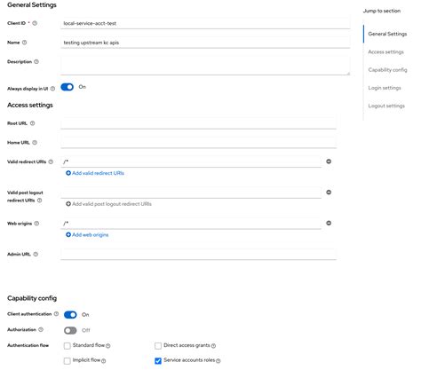 valid redirect uri and web origin input fields display when standard flow is disabled · issue