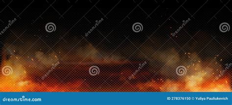 Fire Spark Overlay With Smoke And Flame Background Stock Vector