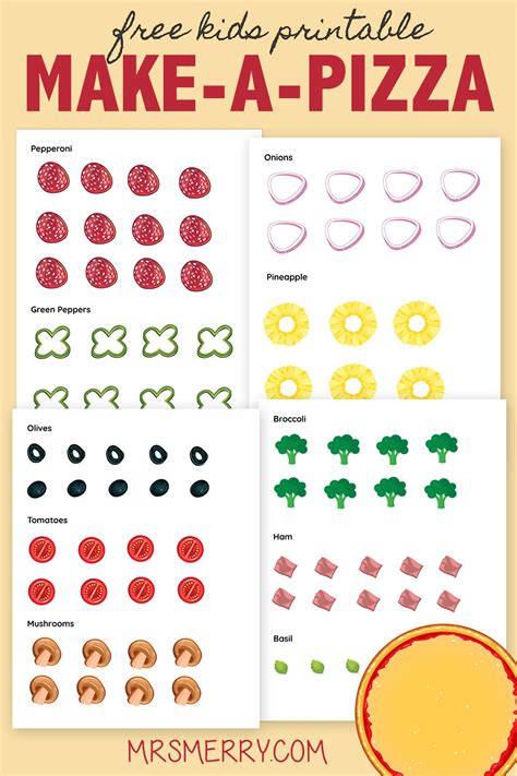 Make A Pizza Printable Pizza Toppings Cutouts Mrs Merry How To