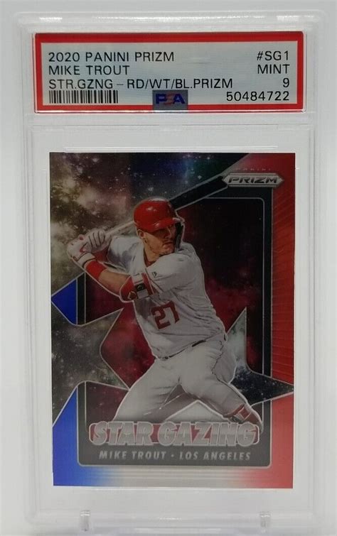 2020 Panini Prizm MIKE TROUT Star Gazing Red White Blue Prizm PSA 9