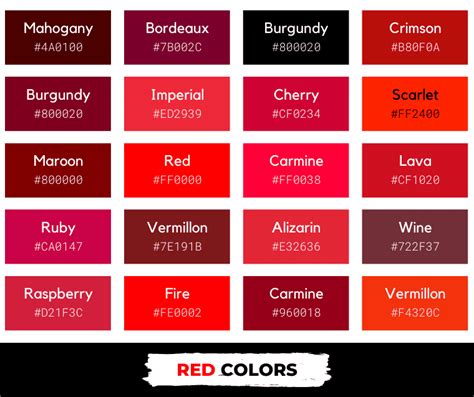 List Of Colors 1000 Colors With Names Hex RGB CMYK