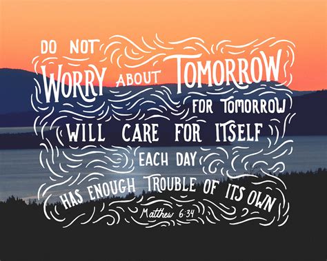 Matthew 6 34 Bible Verse Design Scripture Type