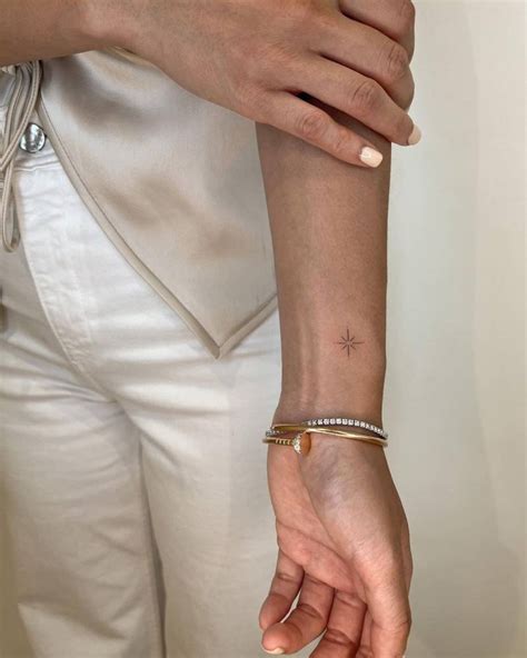 Tiny North Star Tattoo Done On The Wrist