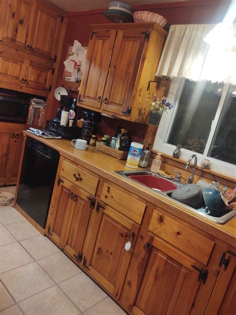 Knotty Pine Kitchen Cabinets Before And After Two Birds Home
