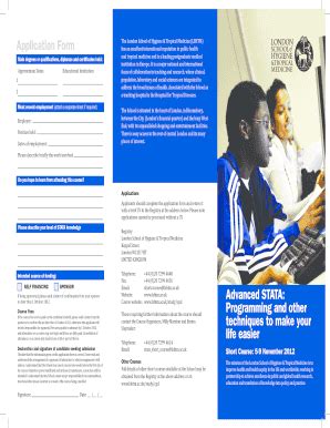 Fillable Online Lshtm Ac Approximate Dates Lshtm Ac Fax Email Print