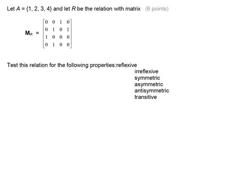 solved let a {1 2 3 4} and let r be the relation with