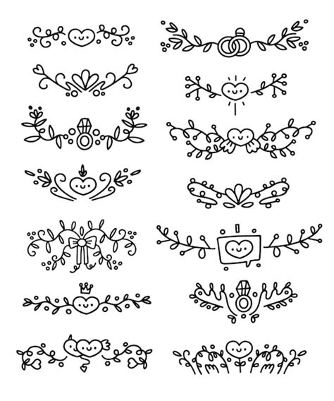 Conjunto de corazones vintage de caligrafía roja marcos flechas