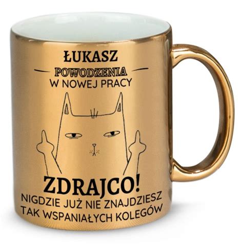 KUBEK ZŁOTY NA POŻEGNANIE ODEJŚCIE KOLEŻANKI KOLEGI Z PRACY PREZENT