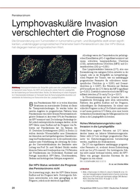 Peniskarzinom Lymphovaskuläre Invasion verschlechtert Prognose