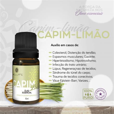 Óleo Essencial Capim Limão 10ml Wellife