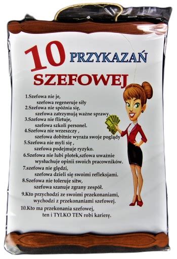Śmieszny Prezent Dyplom dla Szefowej 10 Przykazań 65326598986565
