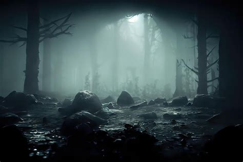 Imagem De Fundo Do Ambiente De Terror E Fantasia Foto Premium