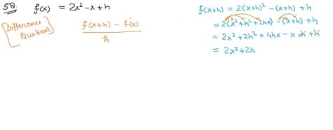 solved for each function f construct and simplify the difference quotient f x h f x h g x