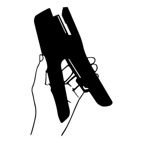 Mano Sosteniendo Una Grapadora De Oficina Vector Premium