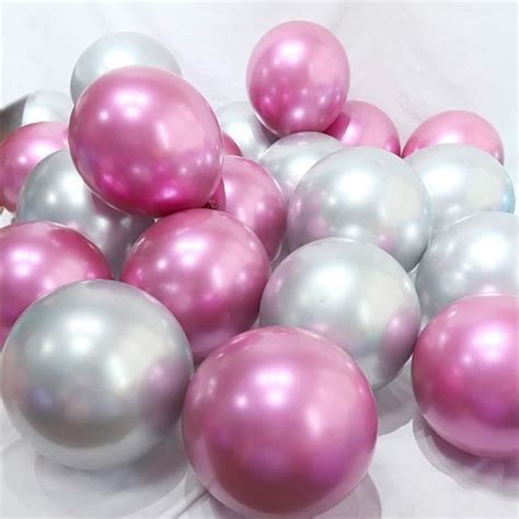 Rose argenté chaud Ballons en Latex multicolores chromé de 12 pouces