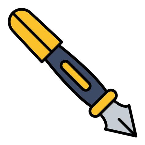 Ilustración plana de pluma estilográfica Vector Premium