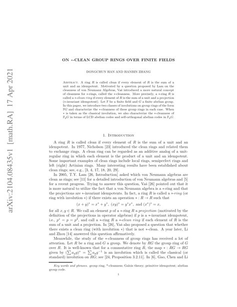 pdf on clean group rings over finite fields