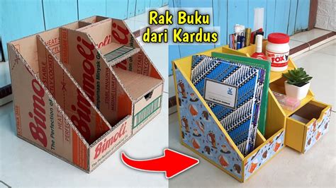 CARA MEMBUAT RAK BUKU DARI KARDUS YouTube