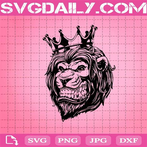Lion With Crown Svg Lion Crown Svg Lion Svg Crown Svg King Lion Svg