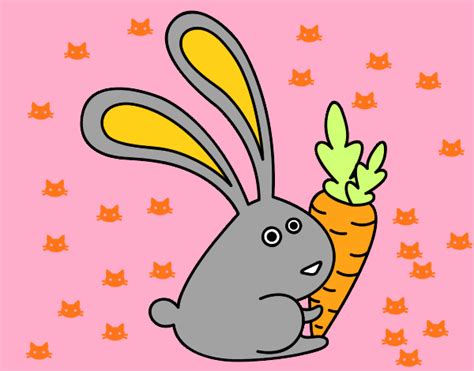 Dibujo De Conejo Con Zanahoria Pintado Por En Dibujos Net El D A