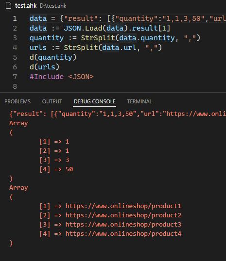 converting json object responsetext elements into arrays r autohotkey