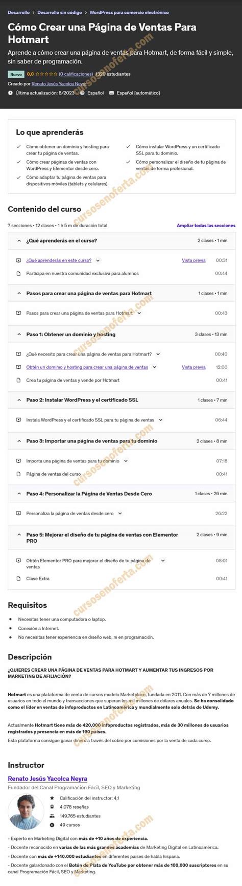 Cómo Crear una Página de Ventas Para Hotmart Renato Yacolca