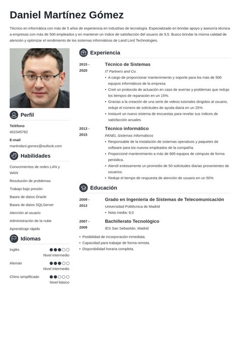 Currículum de Informático Ejemplos Guía y Plantillas de CV