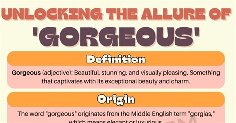 Gorgeous Meaning Origin And Examples 7ESL