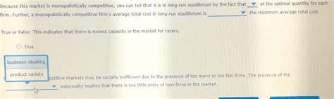 Solved Is Monopolistic Competition Efficient Suppose Chegg