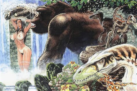 Rule 34 2003 Basement Comics Breasts Brown Hair Budd Root Cavewoman Series Dinosaur Gorilla
