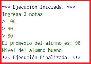 Ingresar 3 Notas Calcular El Promedio Y Mostrar El Nivel Del Alumno
