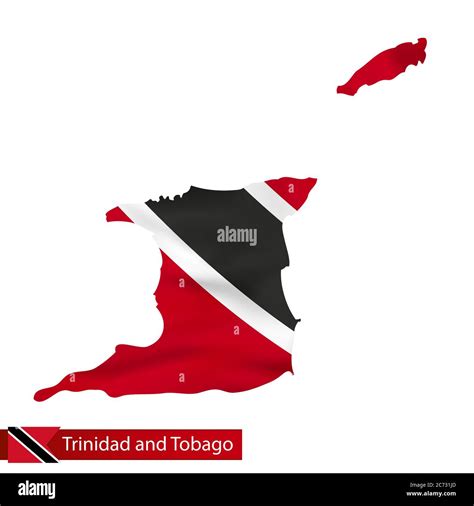 Carte de Trinité et Tobago avec drapeau du pays Illustration