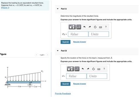 Solved Replace The Loading By An Equivalent Resultant Force Chegg