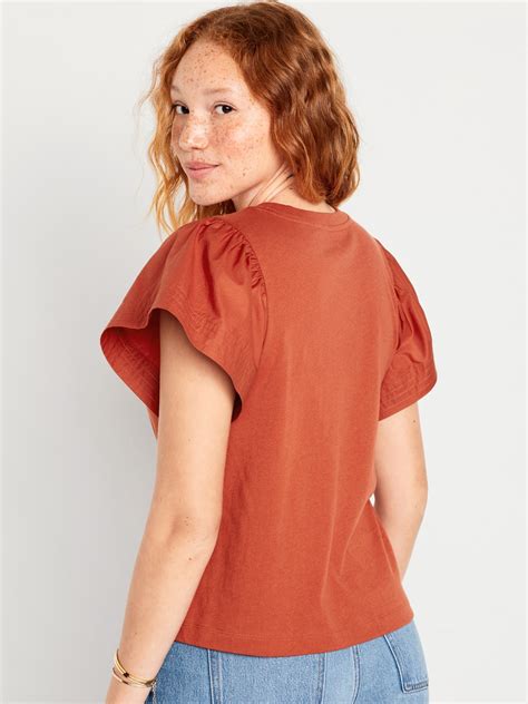 Flutter Sleeve Combination Top Old Navy