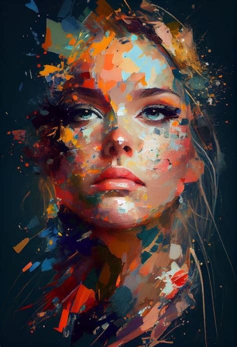 Abstract Portrait Painting Abstract Face Art Female Art Painting