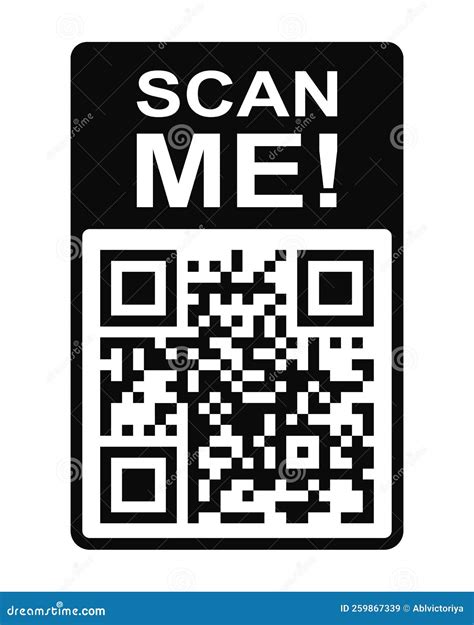 Qr Code In Frame With Text Scan Me Template Of Quick Responce Matrix